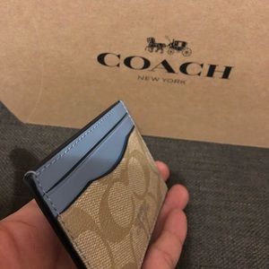 Coach | Accessories | Signature Coach Card Case Id Credit Card Holder ...